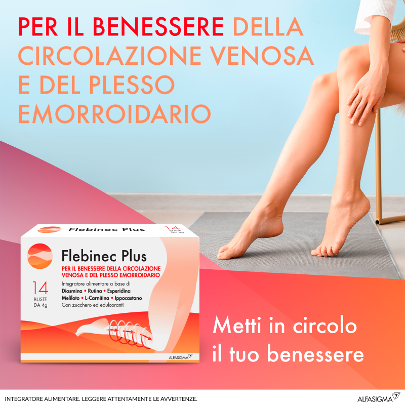 Flebinec Plus - Integratore per il microcircolo - 14 bustine | Farmasave.it